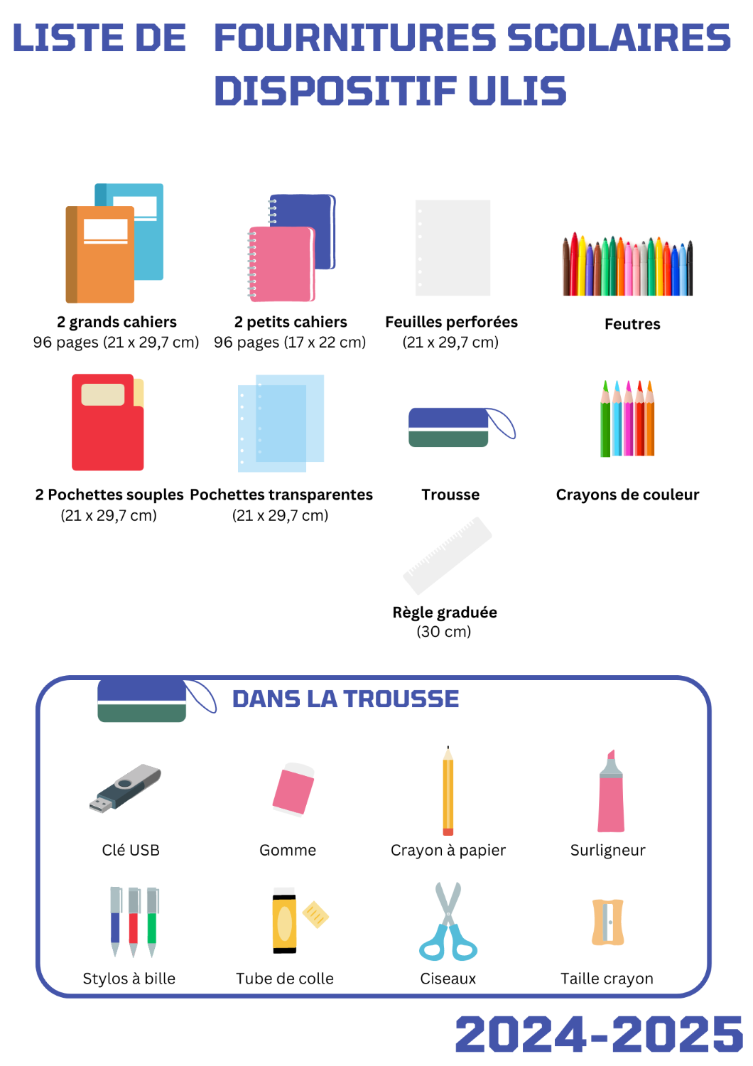 Liste Des Fournitures Scolaires LISTE DES FOURNITURES SCOLAIRES